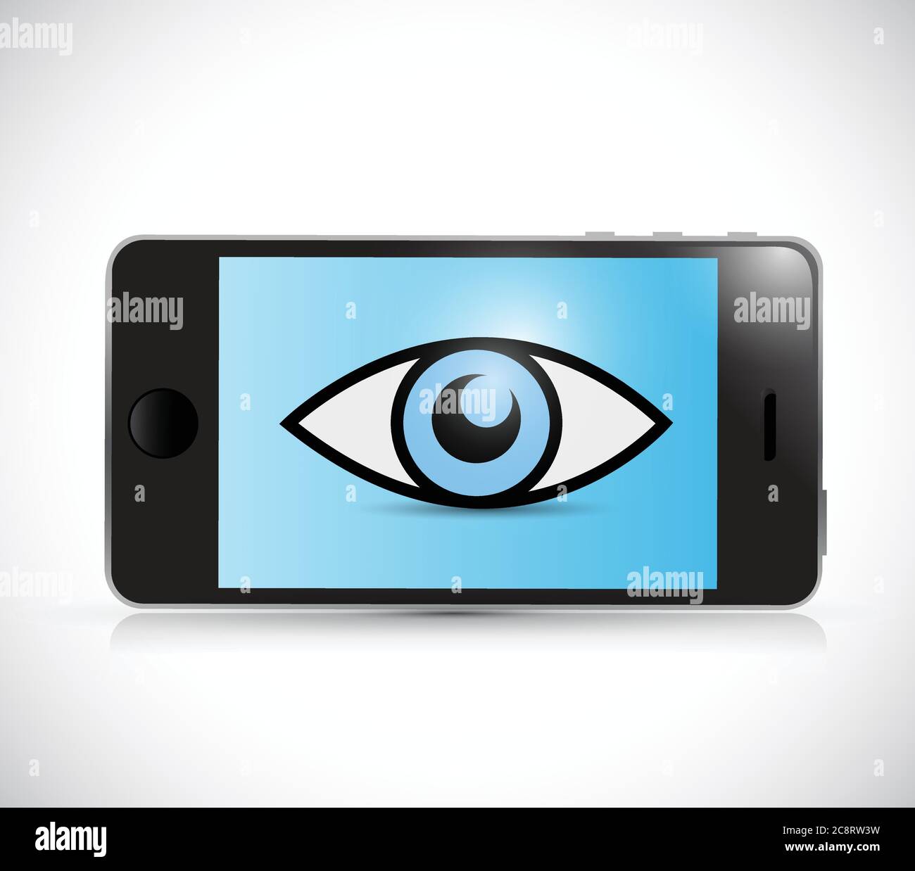 Phone surveillance illustration design over a white background Stock ...
