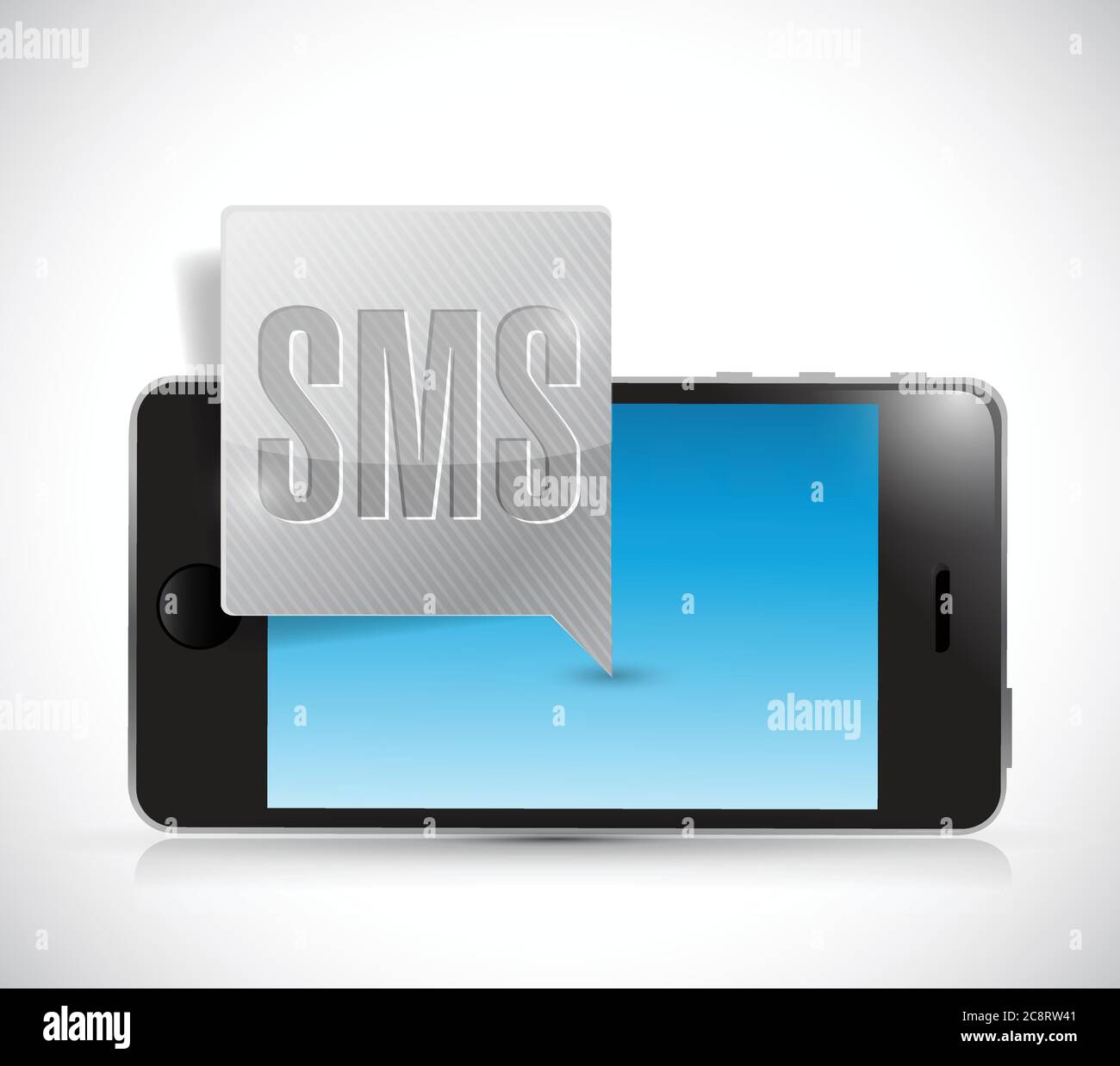 New sms and smartphone illustration design over a white background ...