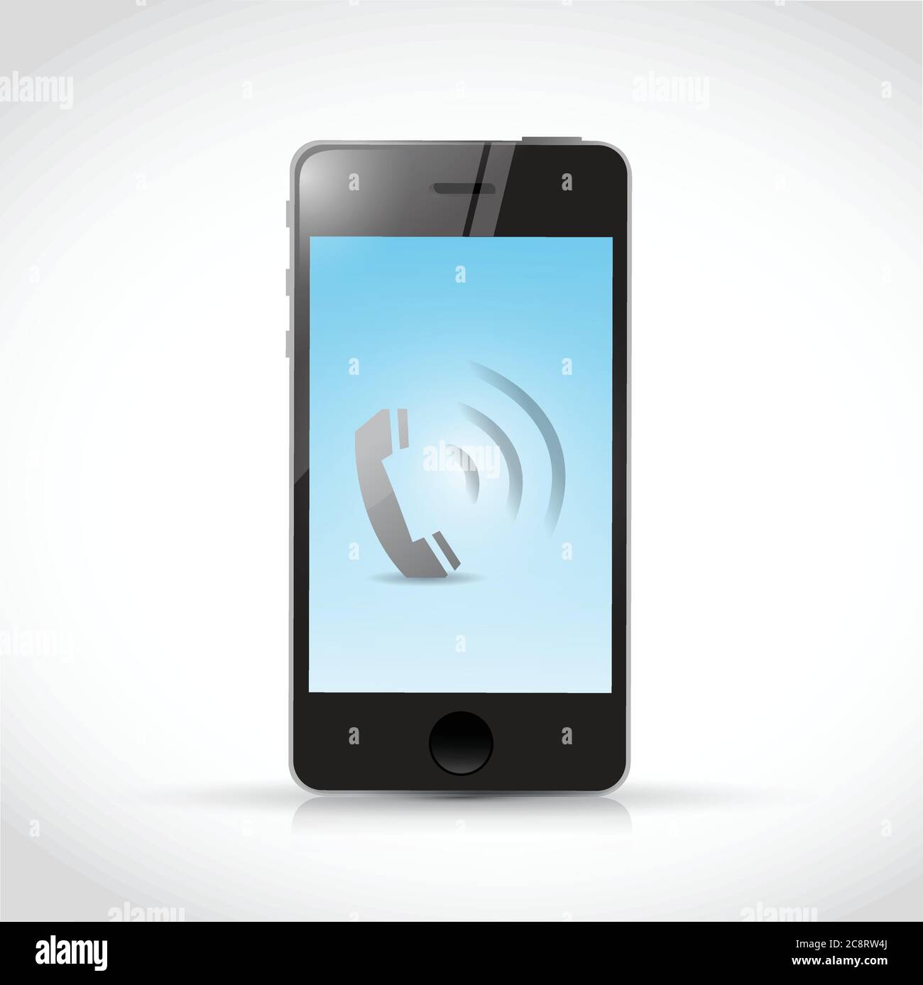 Phone and telephone illustration design over a white background Stock ...