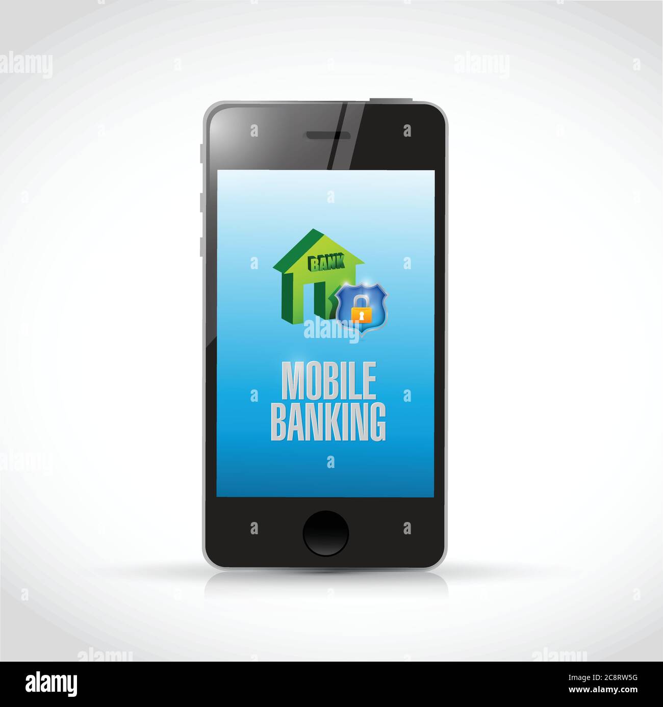 Phone mobile banking illustration design over a white background Stock ...