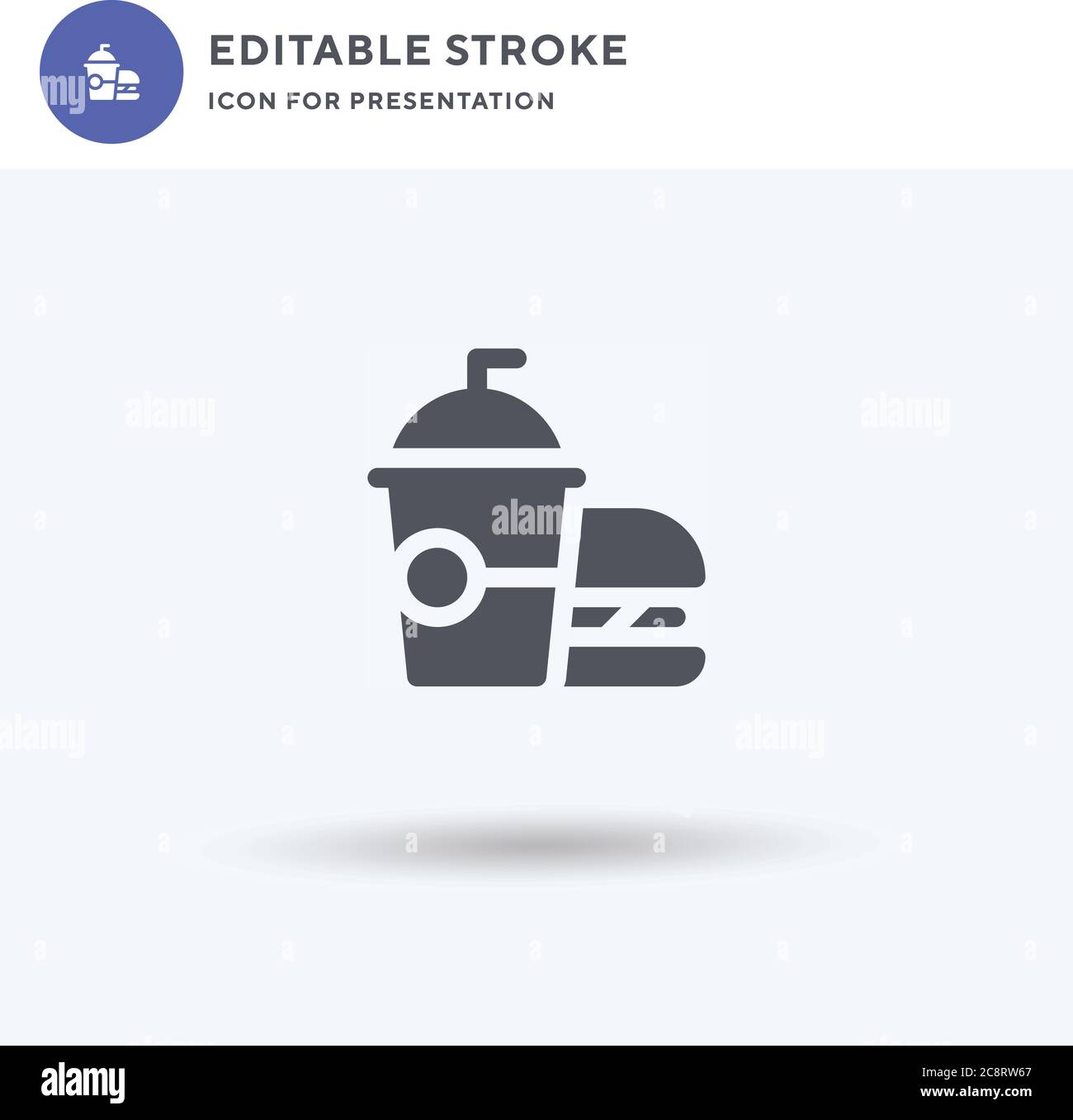Fast Food icon vector, filled flat sign, solid pictogram isolated on ...