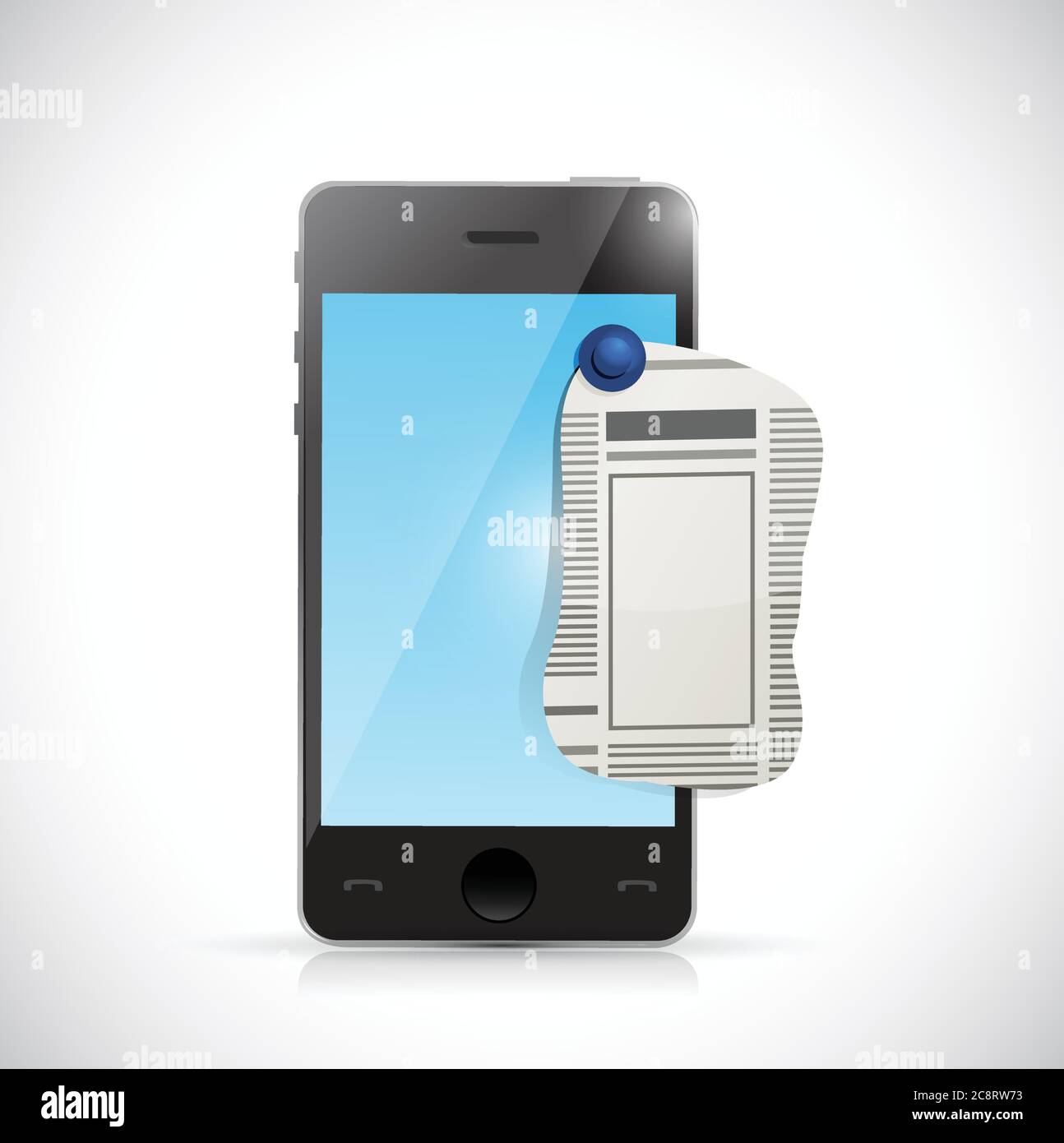 Phone newspaper ad illustration design over a white background Stock ...
