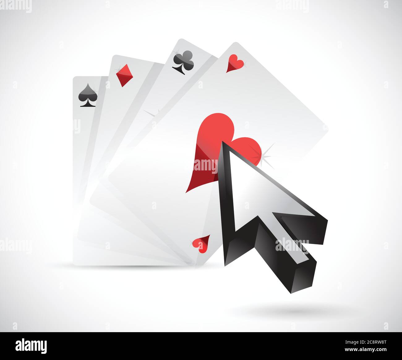 Cards and cursor. illustration design over a white background Stock ...