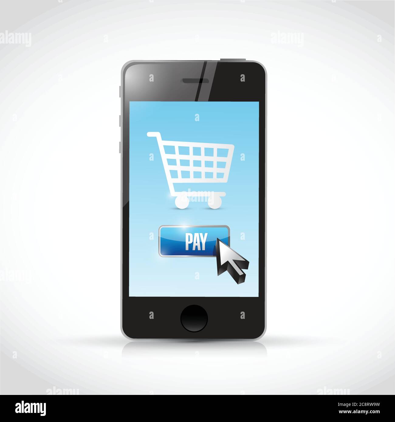 Pay on your mobile phone illustration design over a white background ...