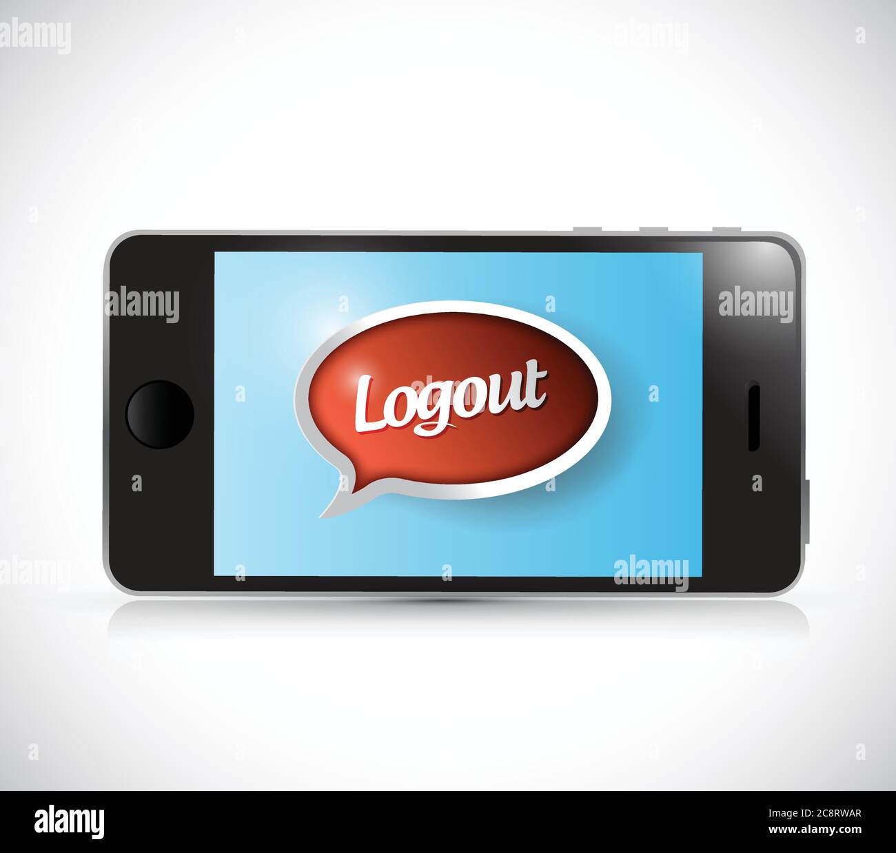 Phone logout message illustration design over a white background Stock ...