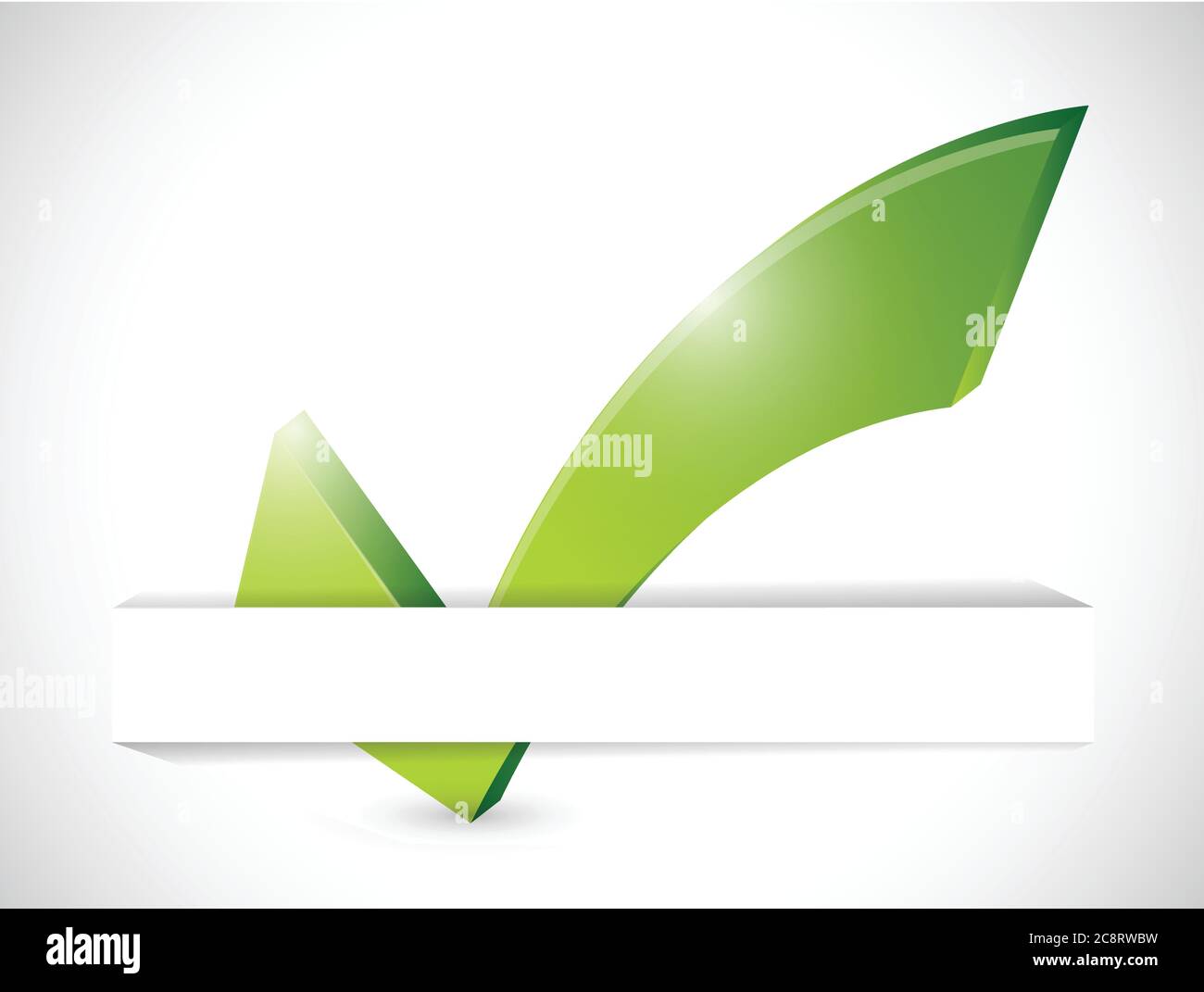 Check mark on a white pocket. illustration design over a white ...