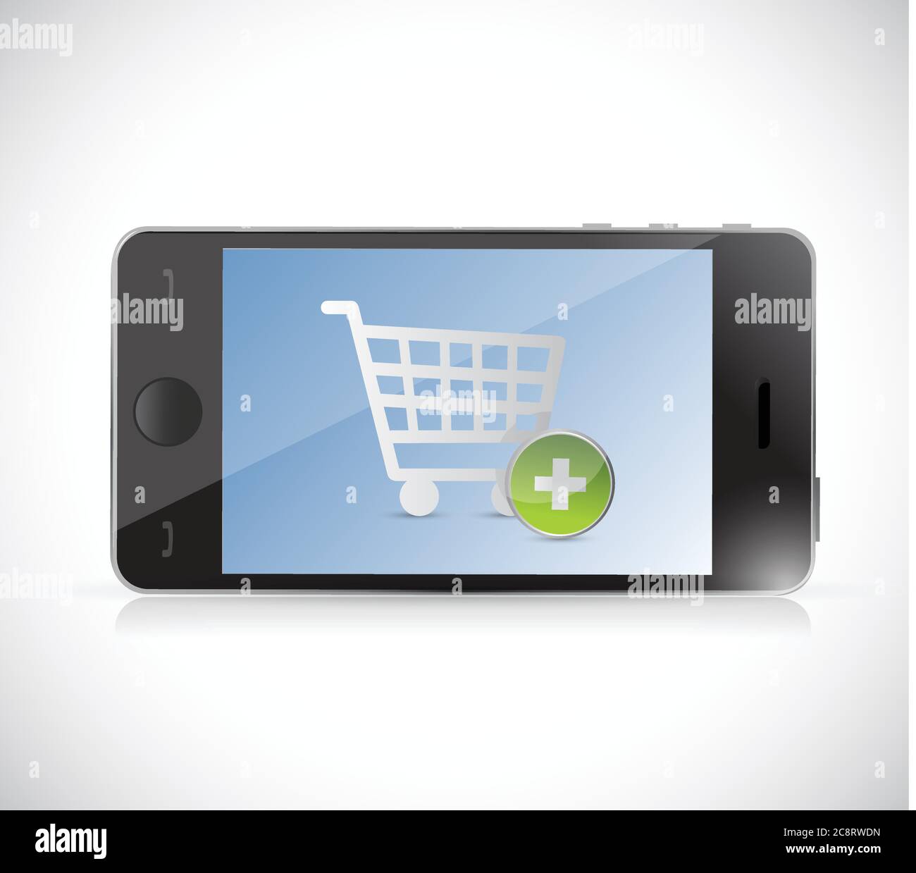 Shopping cart cell phone Stock Vector Images - Alamy
