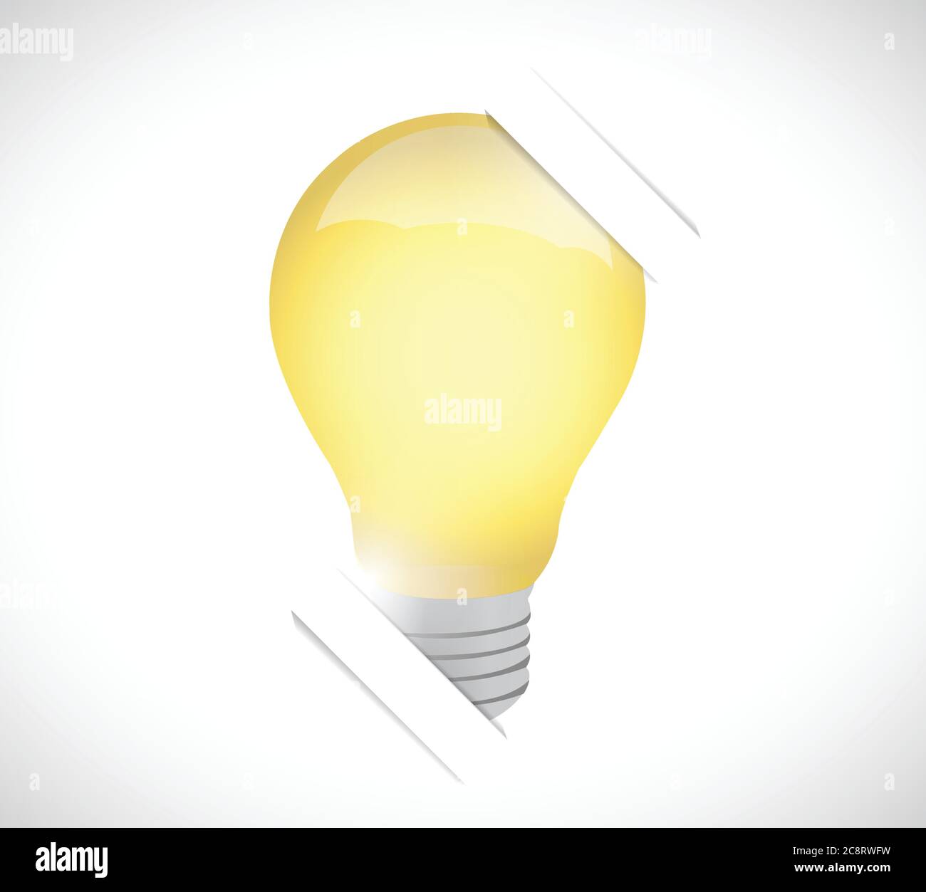Light bulb and paper holder illustration design over a white background ...