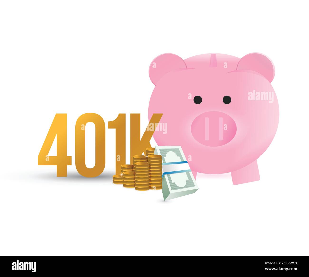 401k piggybank illustration design over a white background Stock Vector ...