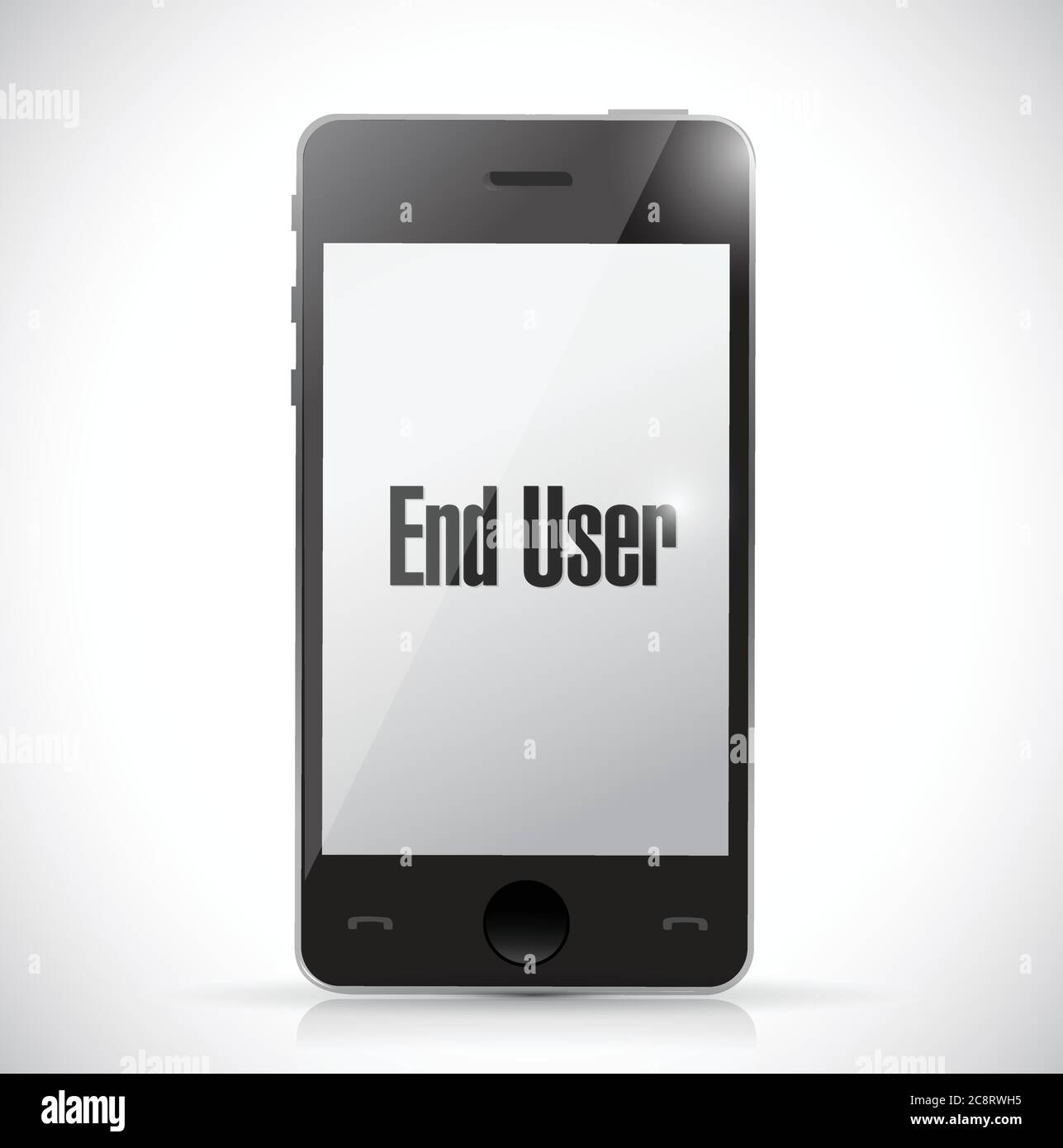End user phone sign illustration design over a white background Stock ...