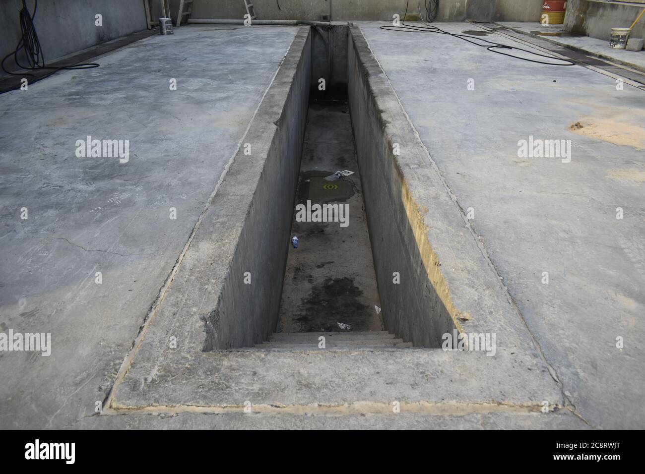 Industrial building trench In the factory Used for service . muscat ...