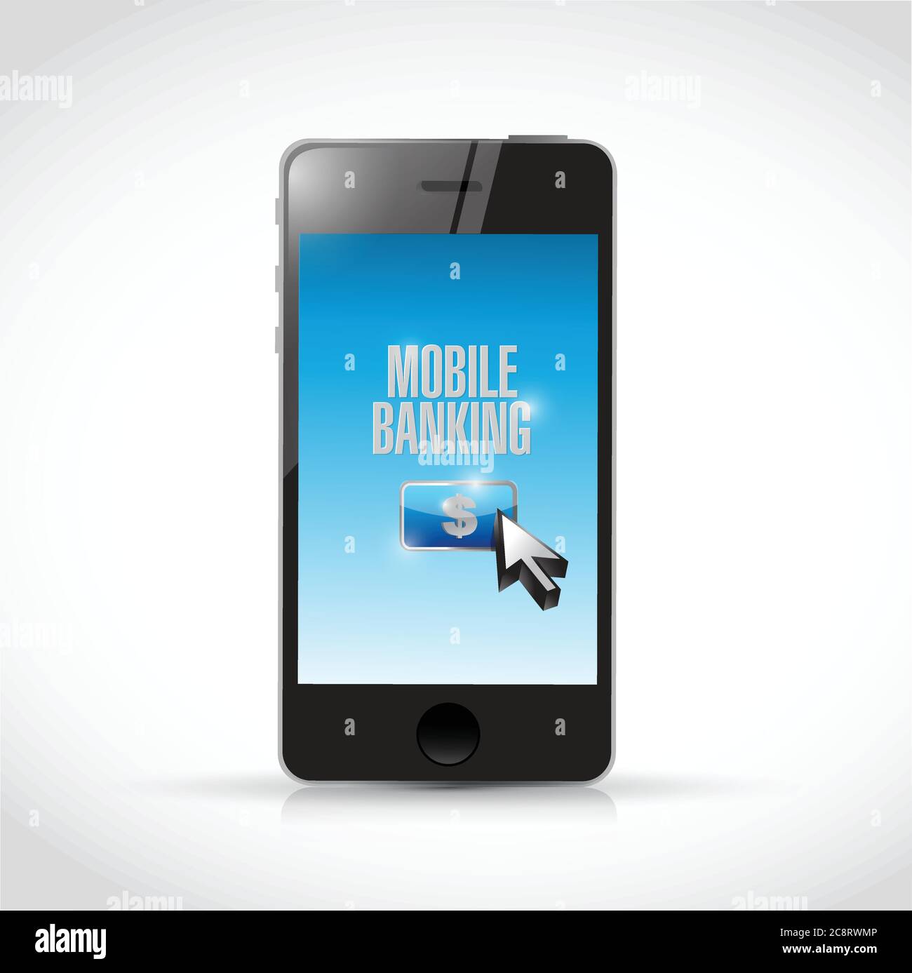 Phone mobile banking illustration design over a white background Stock ...