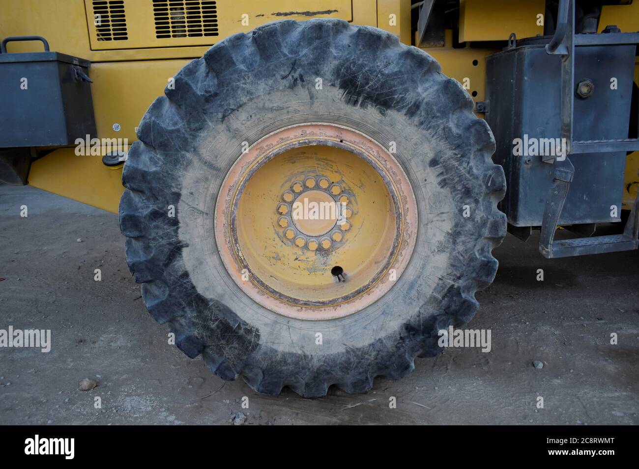 big excavator wheel Stock Photo - Alamy