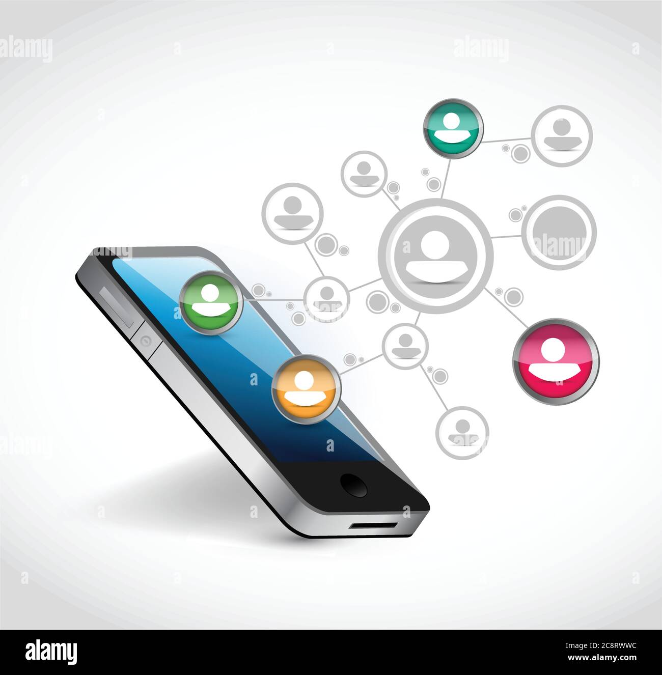 Phone network connection illustration design over a white background ...