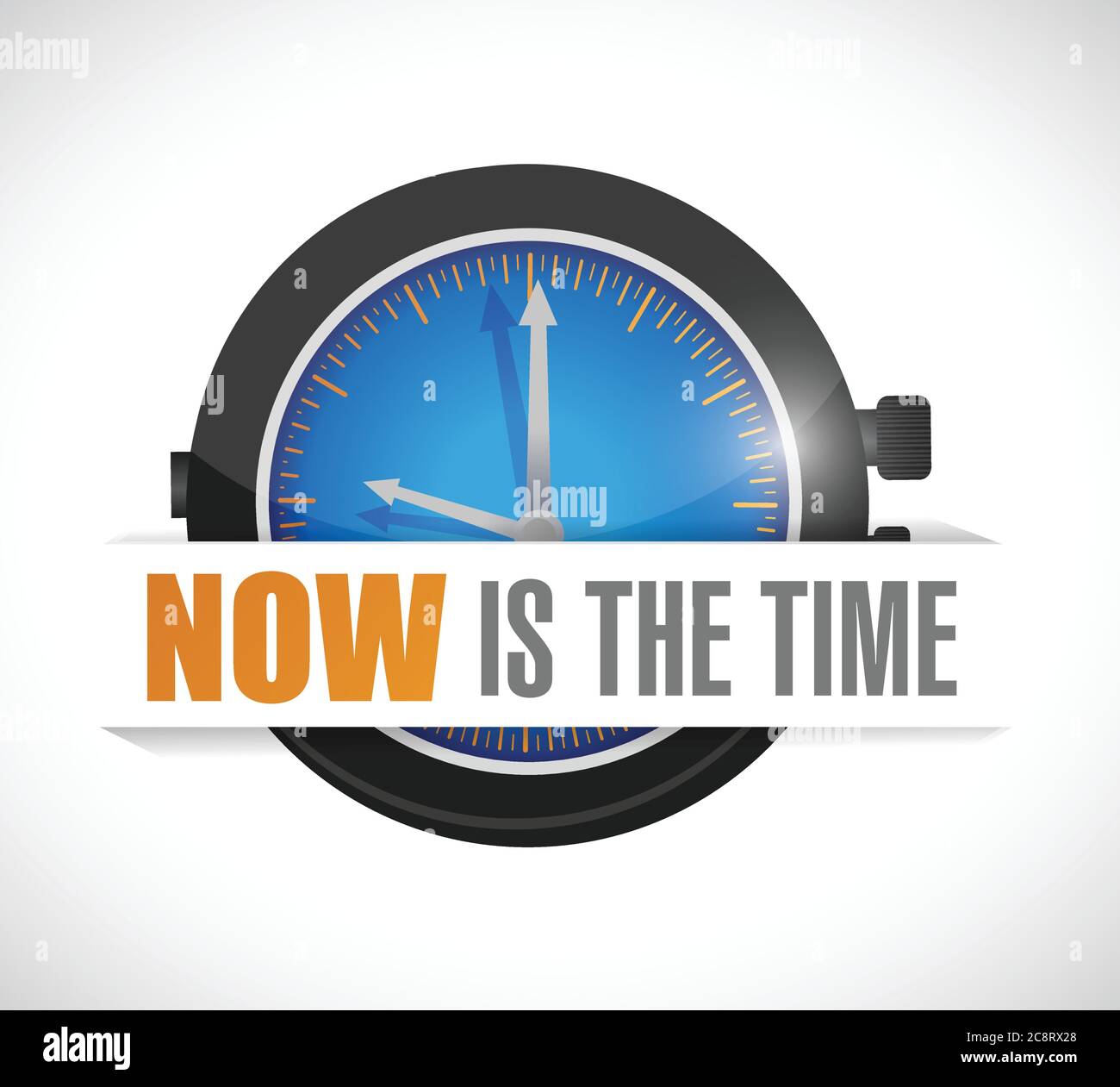 Now is the time watch illustration design over a white background Stock ...