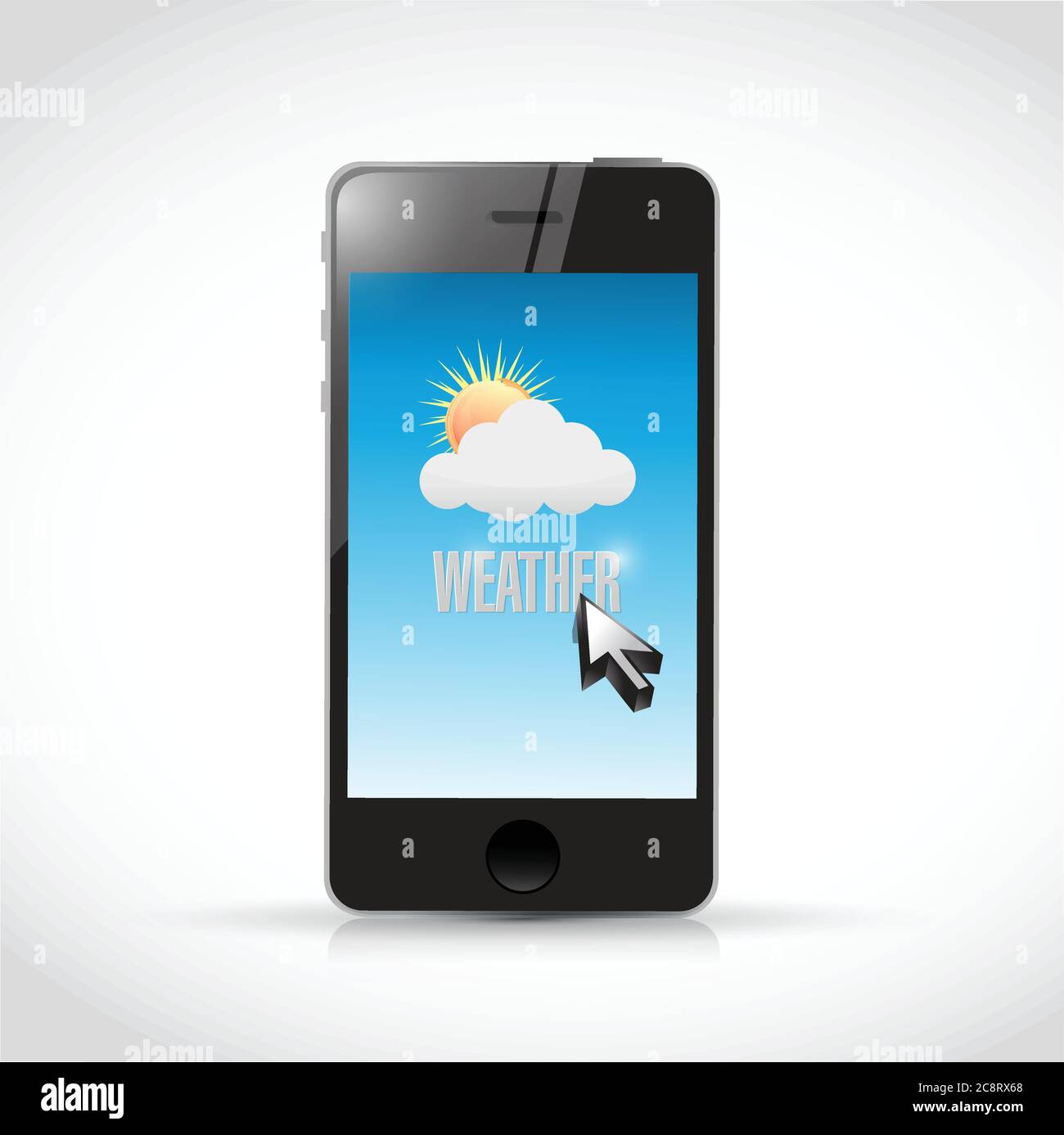 Smart phone weather app illustration design over a white background ...
