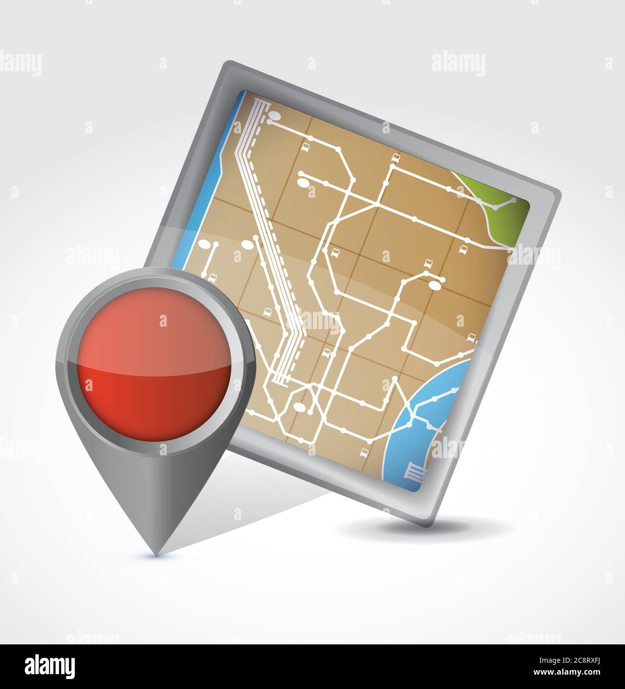 Map and pointer illustration design over a white background Stock ...