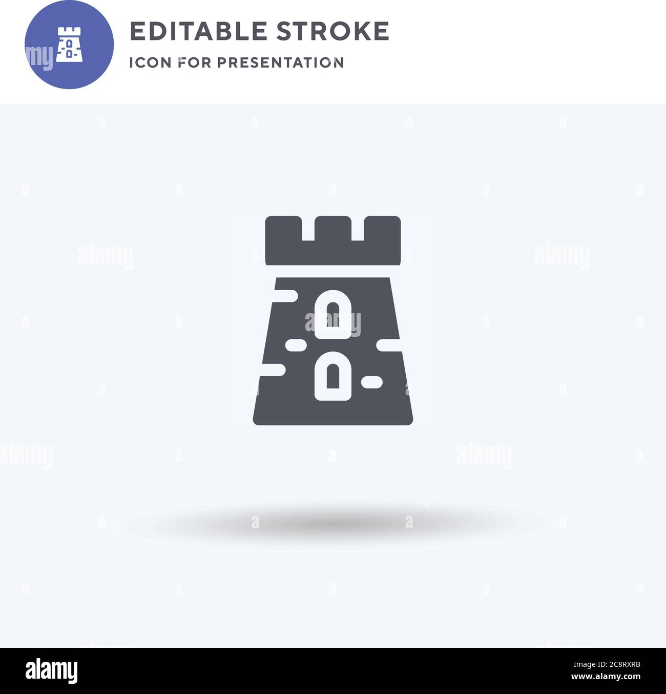 Tower icon vector, filled flat sign, solid pictogram isolated on white ...