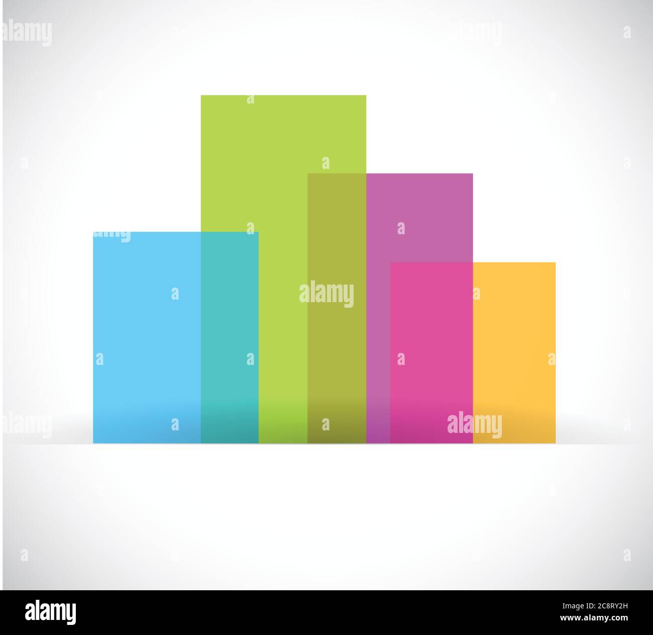 Color boxes inside a pocket illustration design over a white background ...