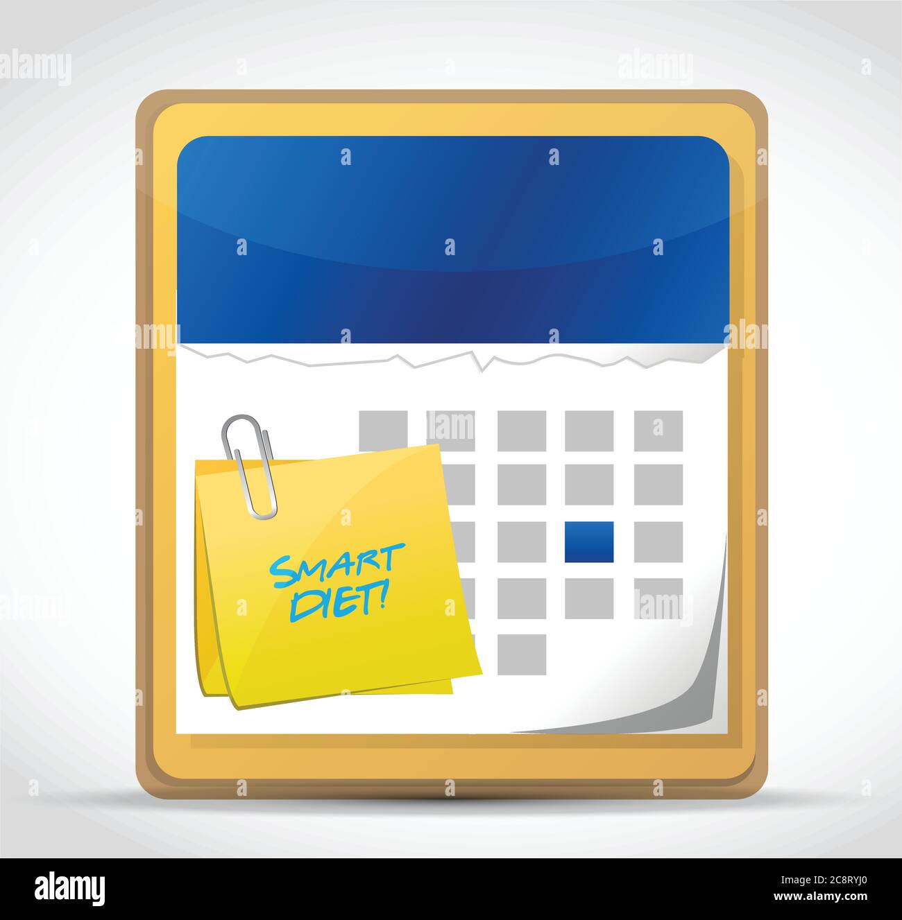 Smart diet post on a calendar illustration design over a white ...