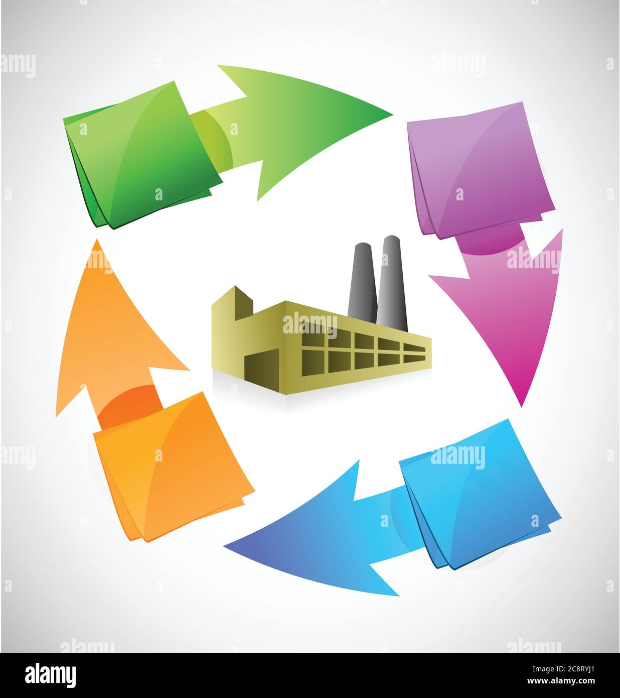 Factory cycle concept illustration design over a white background Stock ...