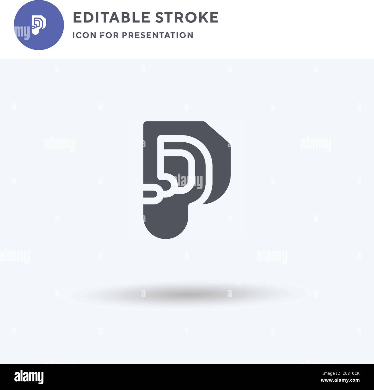 Hearing Aid icon vector, filled flat sign, solid pictogram isolated on ...