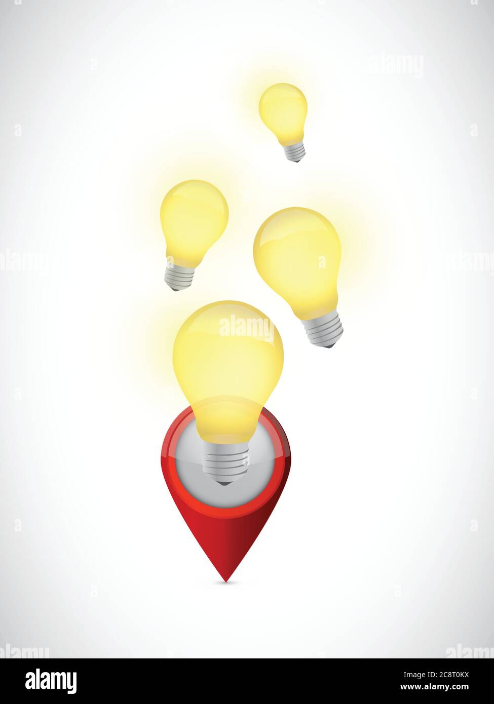 Idea pointer. light bulb concept illustration design over a white ...