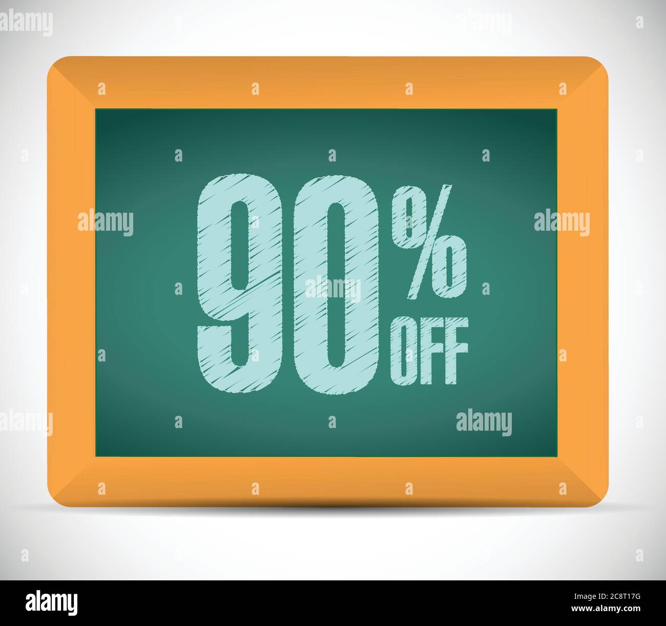90 percent discount message illustration design over a white background ...