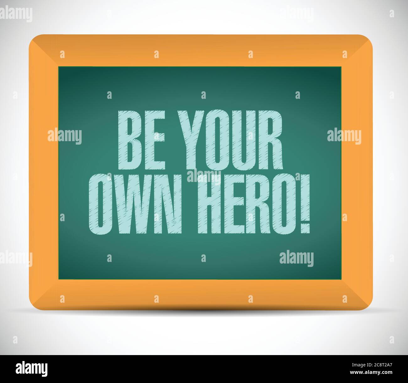 Be your own hero message illustration design over a white background ...