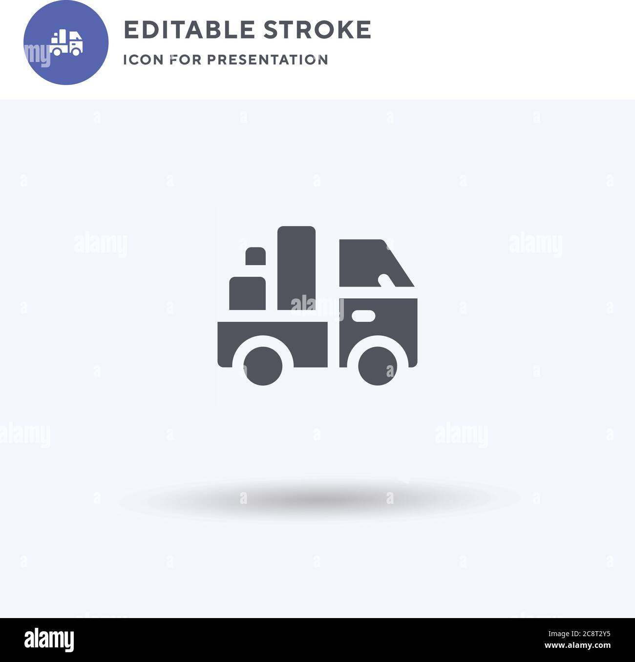 Lorry icon vector, filled flat sign, solid pictogram isolated on white ...