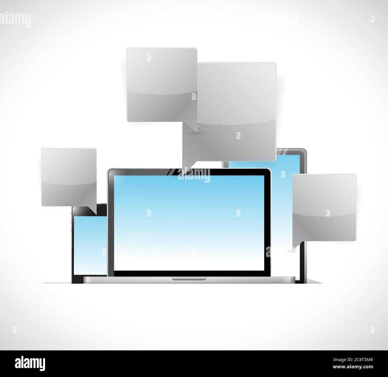 Electronics communication concept illustration design over a white ...