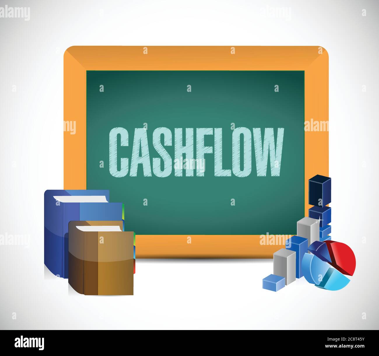 Cash-flow sign message illustration design over a white background ...