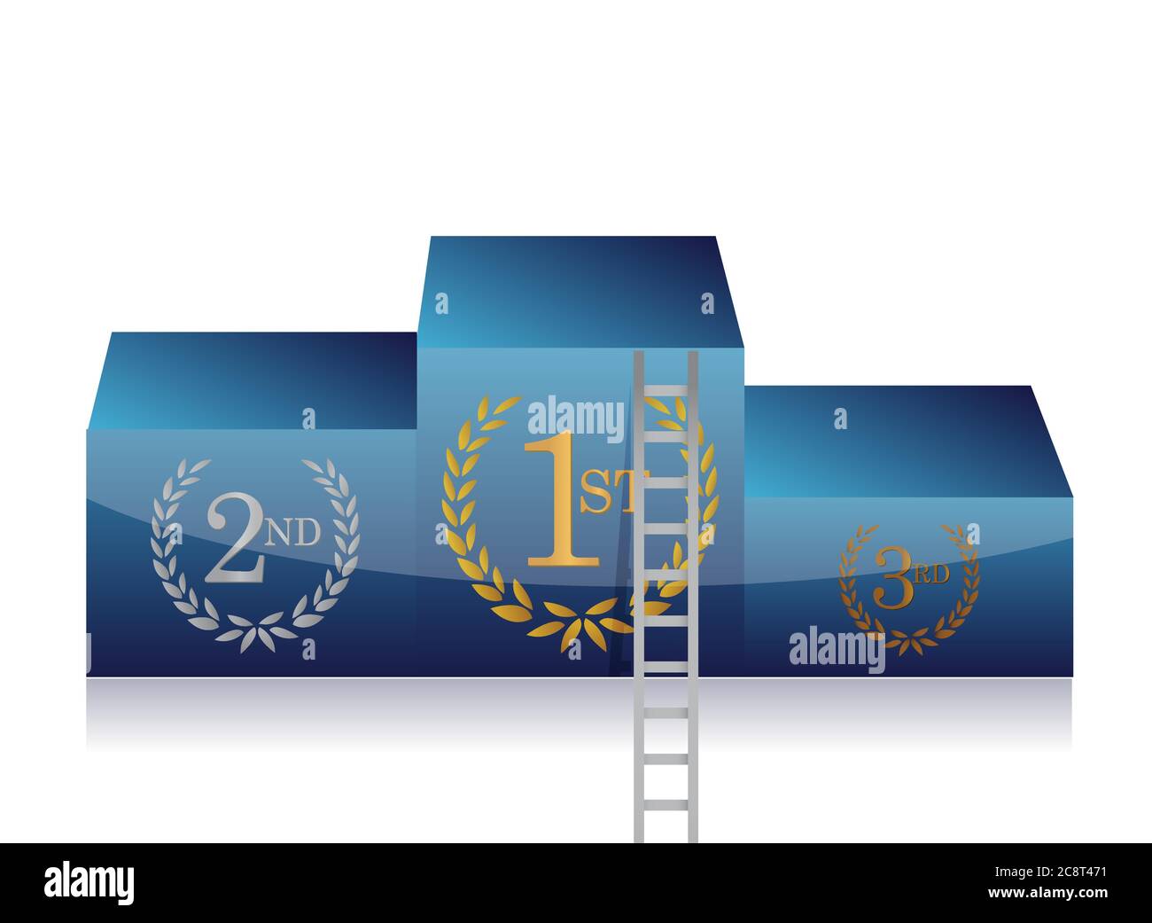 Ladder to first place in podium. concept illustration design over a ...