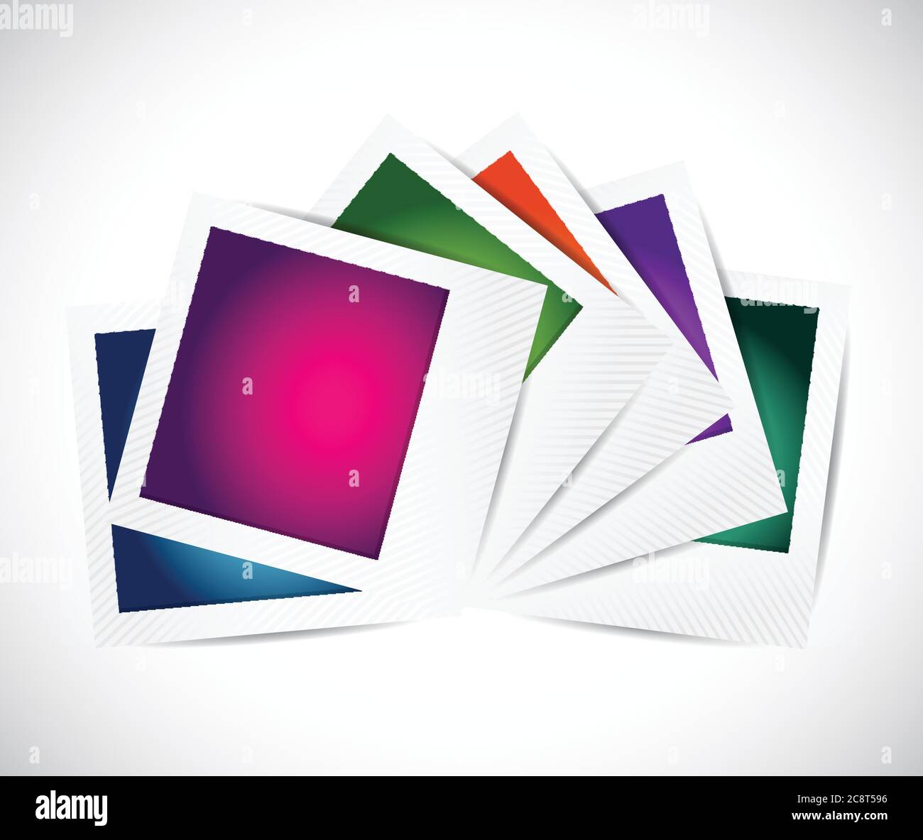 Polaroid set with different colors. illustration design over white ...