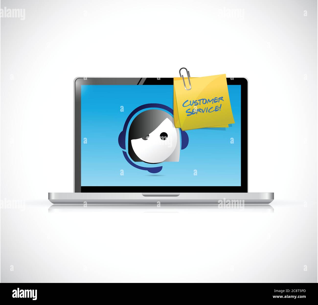Customer service laptop and representative concept illustration design ...