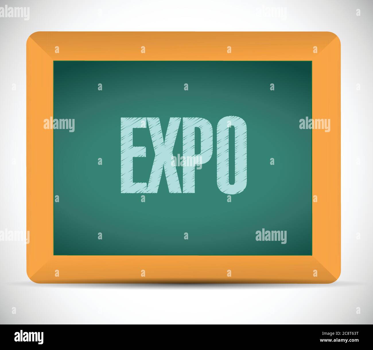 Expo message on a chalkboard. illustration design over a white ...