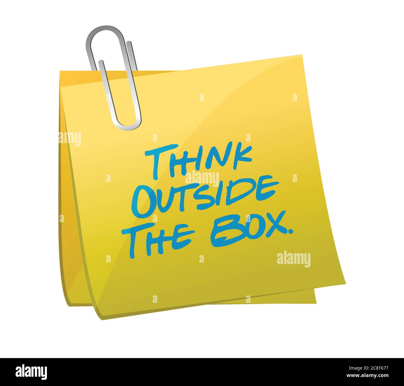 Think outside the box message written on a post. illustration design ...
