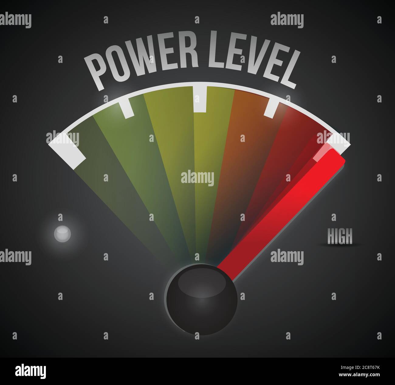 Power level level measure meter from low to high, concept illustration ...