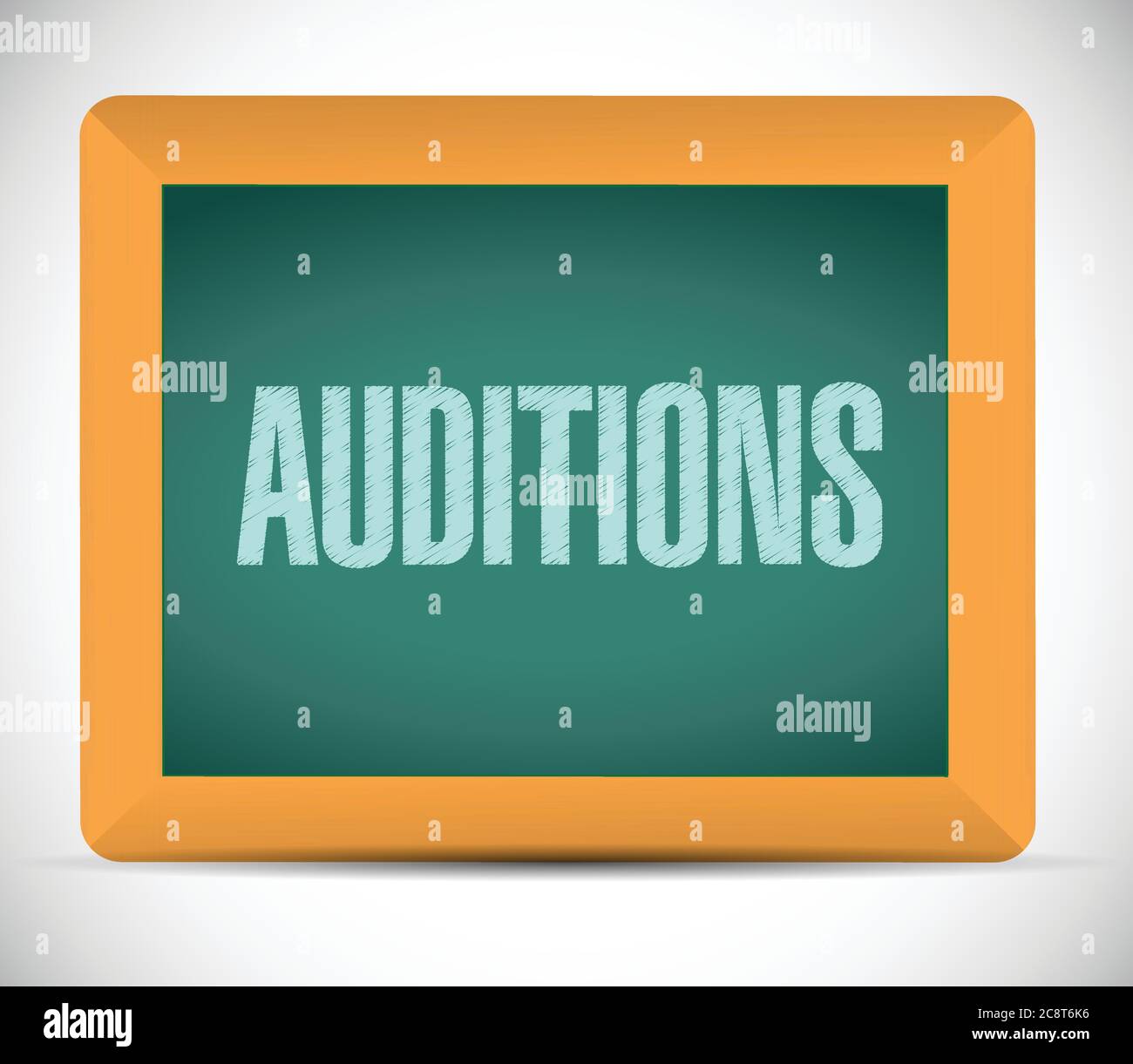 Auditions sign on a board illustration design over a white background ...