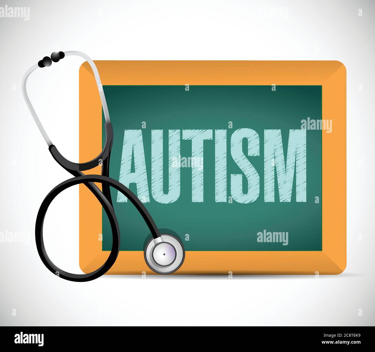 Autism sign on a chalkboard illustration design over a white background ...