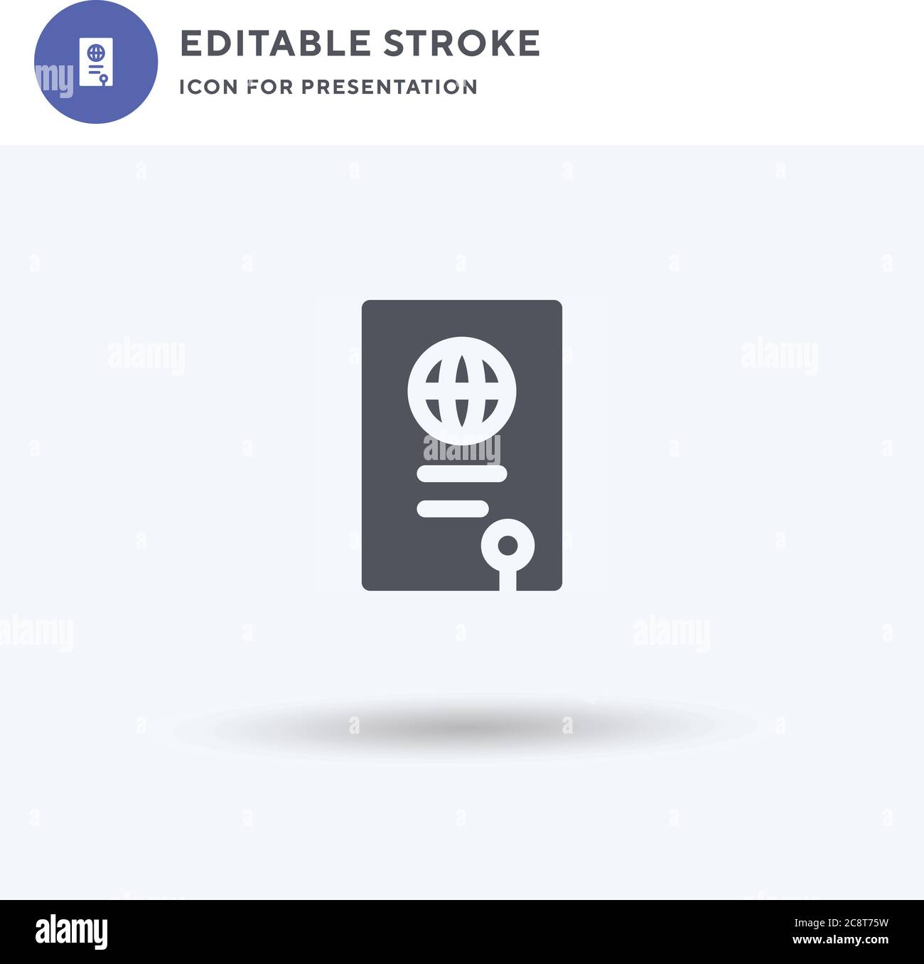 Certificate icon vector, filled flat sign, solid pictogram isolated on white, logo illustration ...