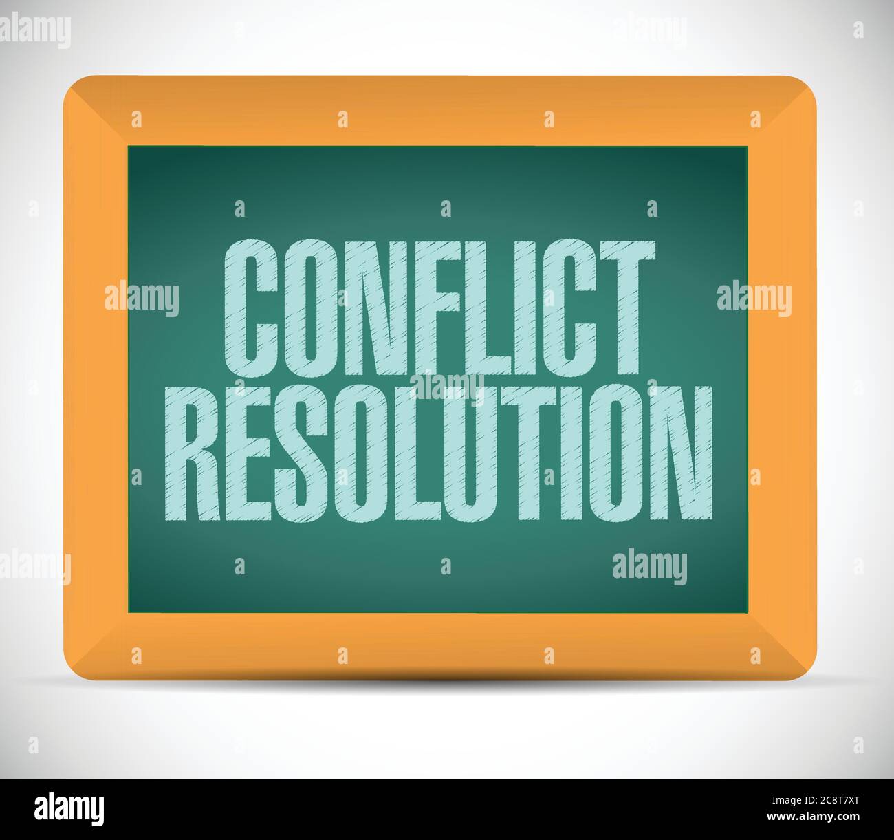 Conflict resolution sign message illustration design over a white ...
