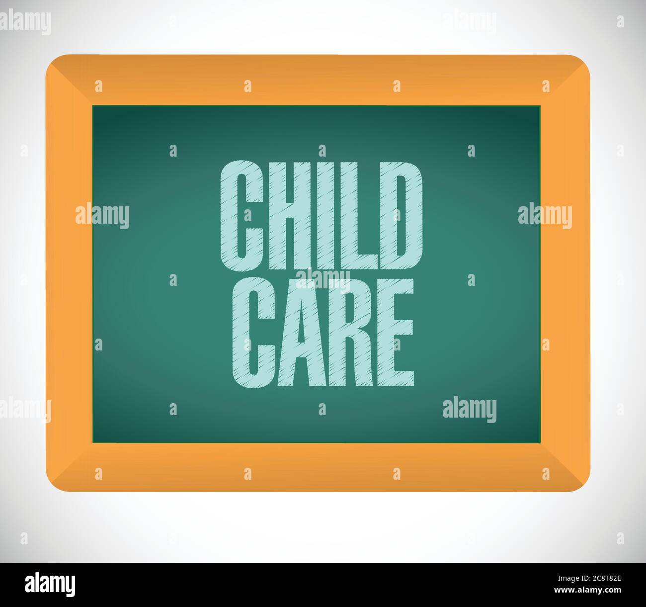 Child care message on board illustration design over a white background ...