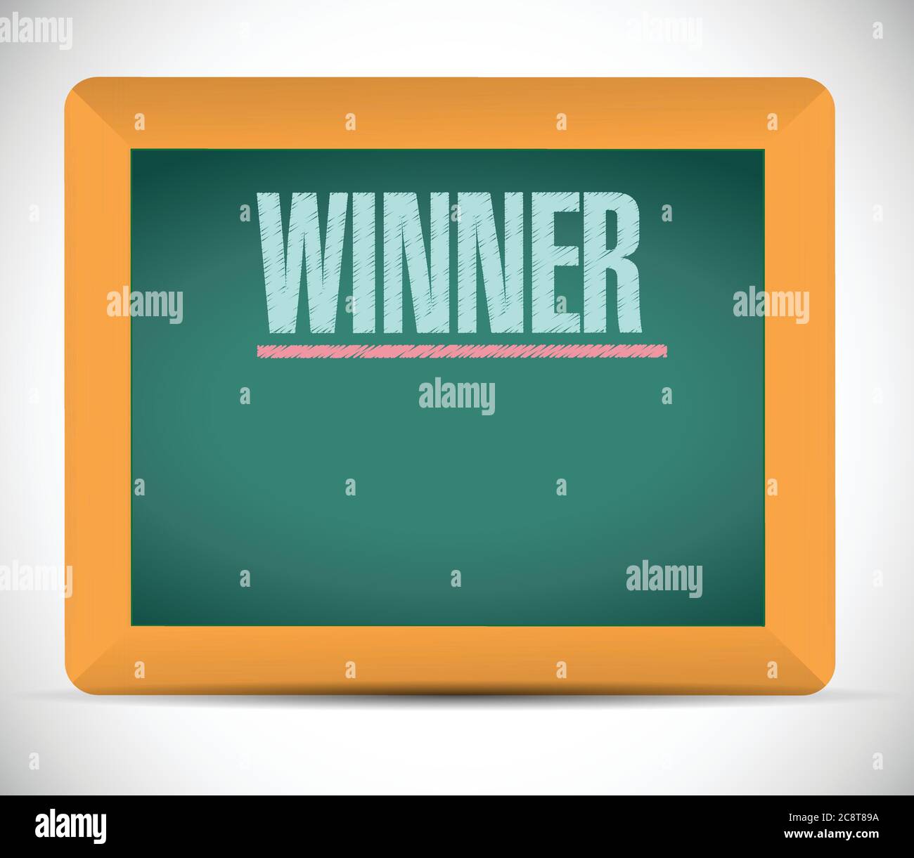 Winner word written on a chalkboard. illustration design over a white ...