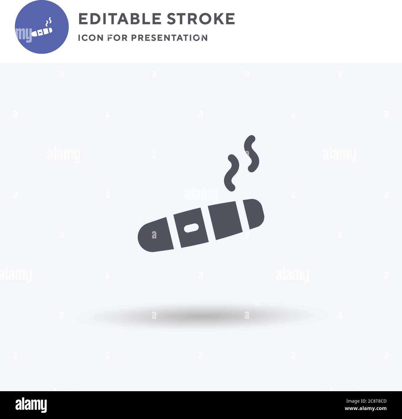 Cigar icon vector, filled flat sign, solid pictogram isolated on white ...