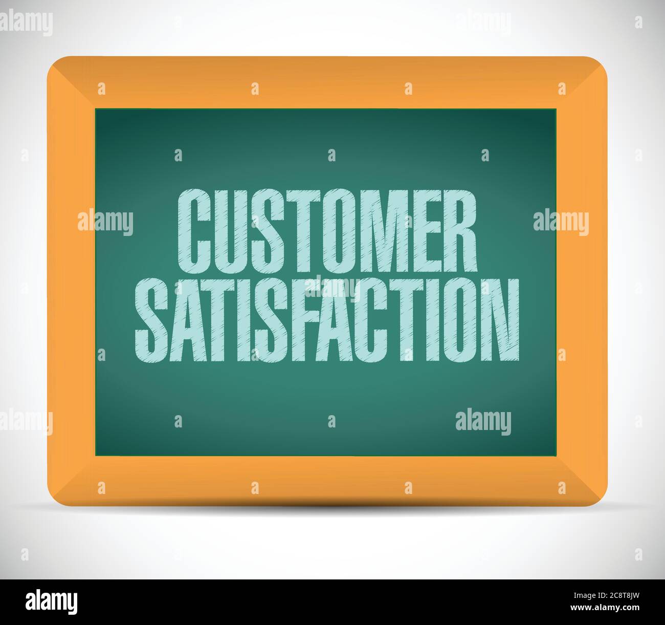 Customer satisfaction chalkboard message illustration design over a ...