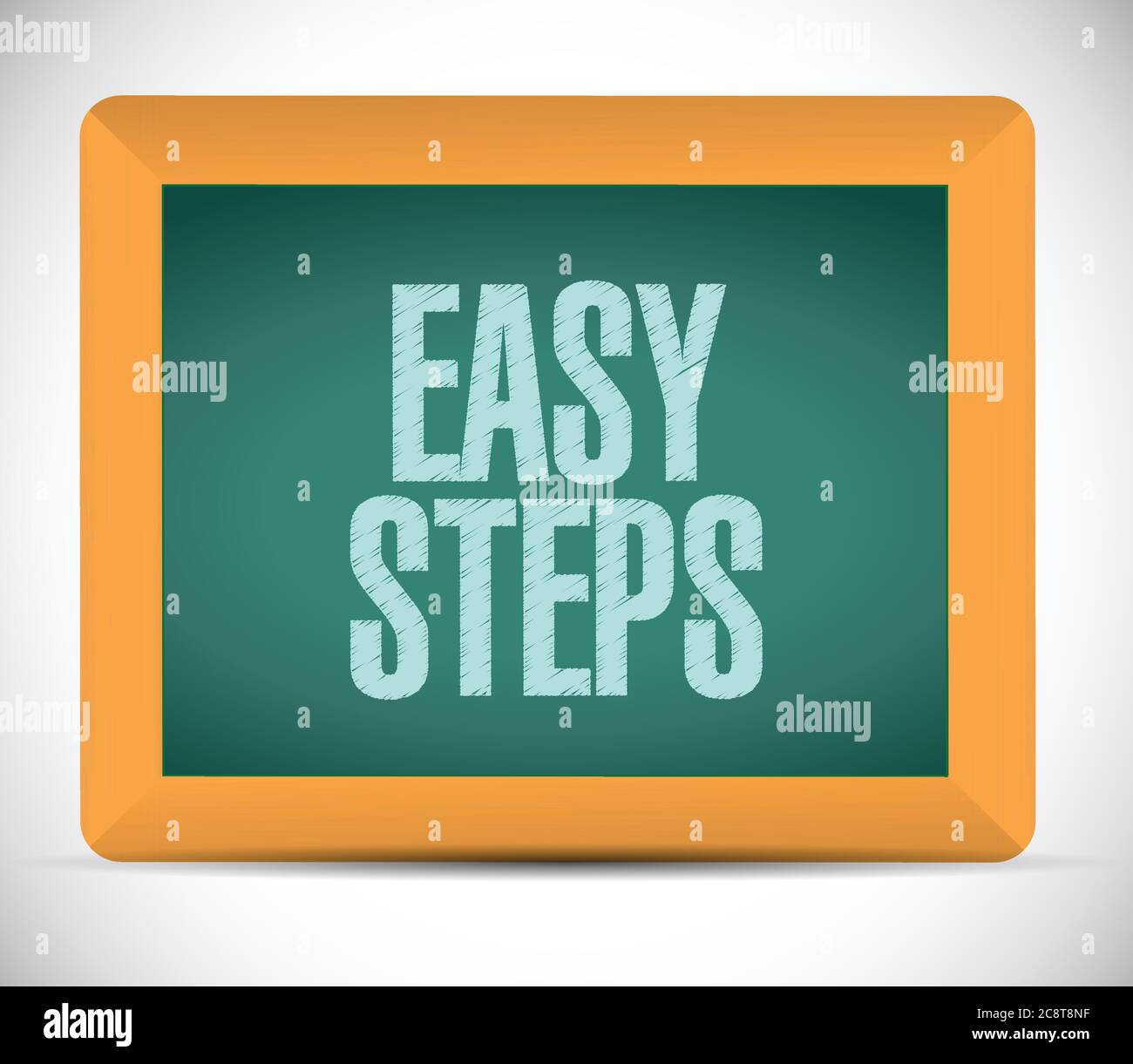 Easy steps message on board illustration design over a white background ...