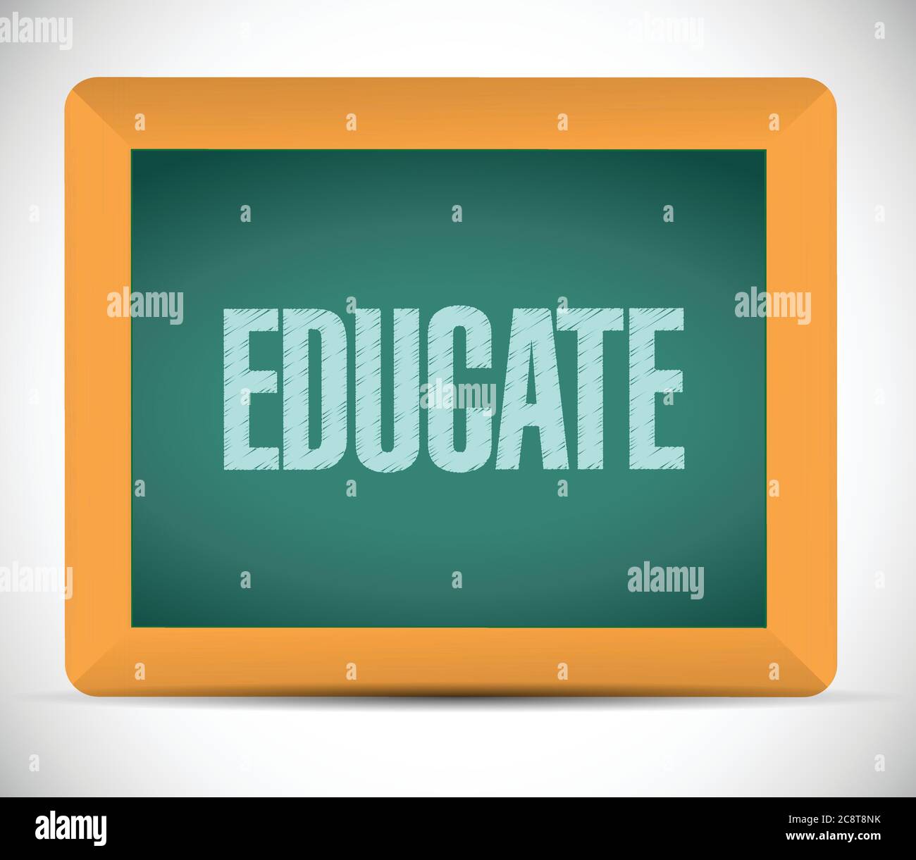 Educate message on a board illustration design over a white background ...