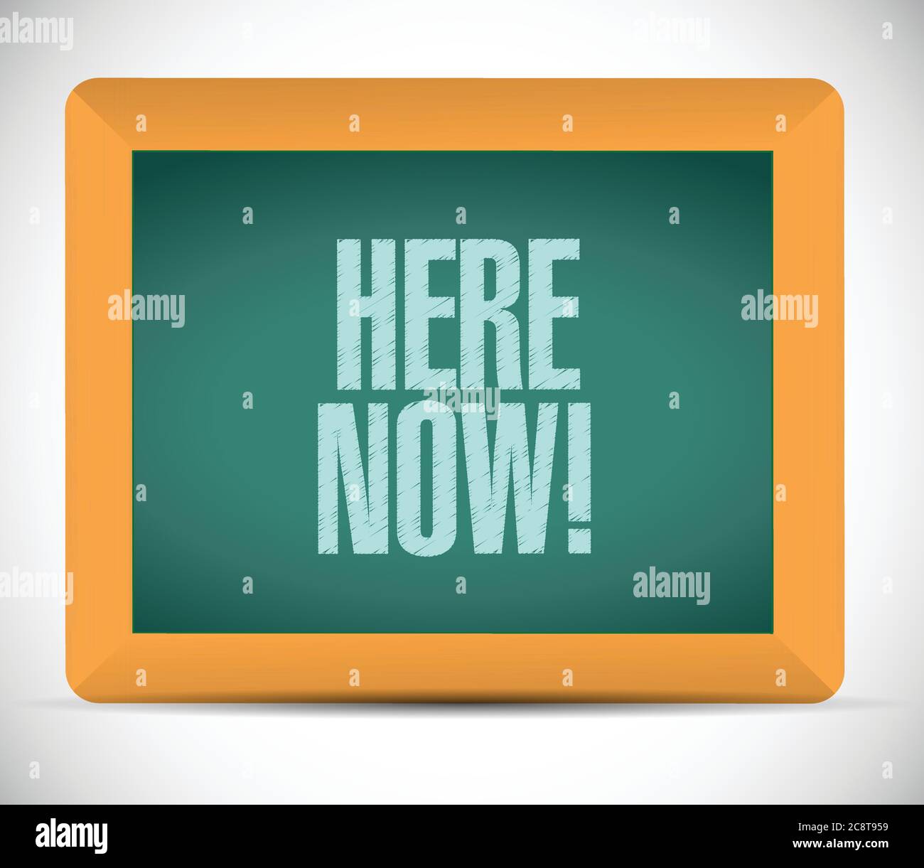 Here now on board illustration design over a white background Stock ...