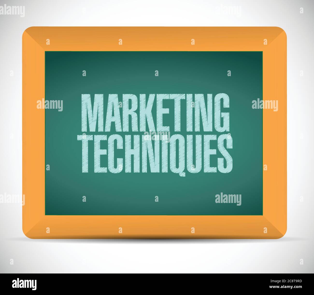 Marketing techniques sign illustration design over a white background ...